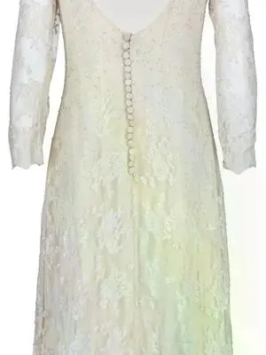 Vintage Floral Lace Sweetheart Neck Dress