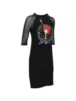 Moschino Embellished Mesh Sleeve Dress
