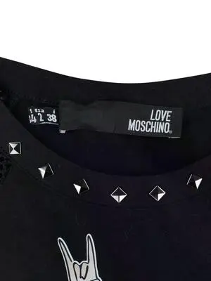 Moschino Embellished Mesh Sleeve Dress