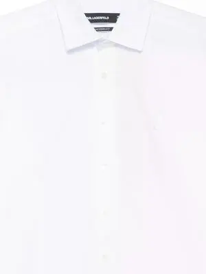 Karl Lagerfeld Logo-embroidered Long-sleeve Shirt - White