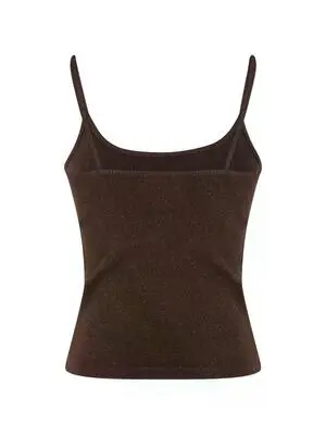 MC2 SAINT BARTH Zaira Ribbed Lurex Top - Brown