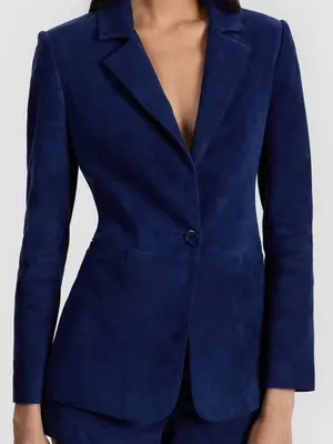 Alice + Olivia Macey Suede Fitted Blazer
