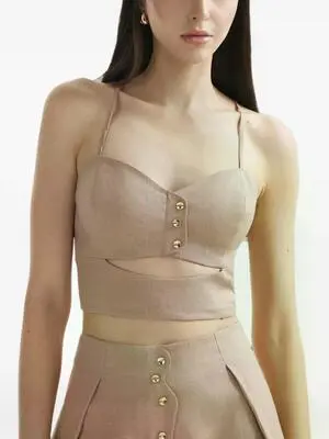 MIA PECULIAR Wave Linen Corset Top
