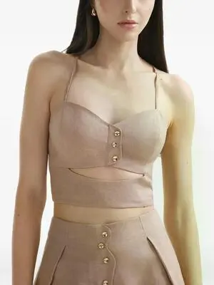 MIA PECULIAR Wave Linen Corset Top