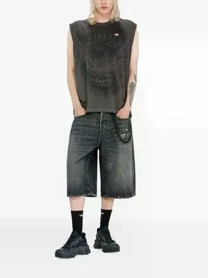 DIESEL® Sleeveless Top In Cotton With Graphic