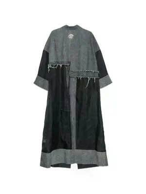 HUI MILANO Bruno Patchwork Frayed-edge Coat