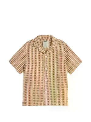 OAS Company Lano Cuba Check-pattern Seersucker Shirt - Neutrals