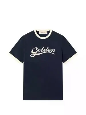 GOLDEN GOOSE T-shirt In Cotton With Print - Blue
