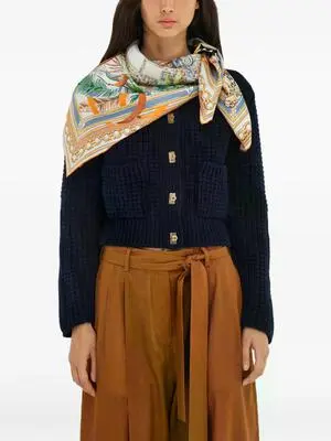 FERRAGAMO Poised Leopards-print Silk Scarf