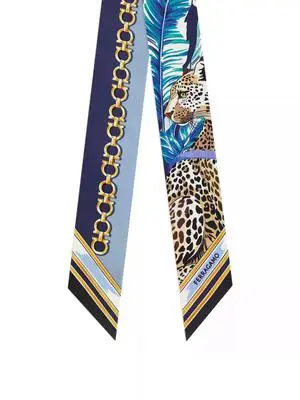 FERRAGAMO Felini-print Silk Mini Bandeau - Blue