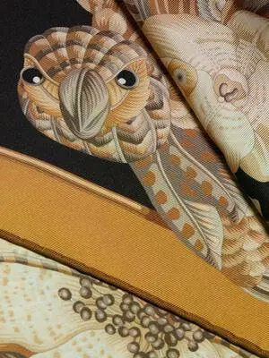 FERRAGAMO Parrots-print Silk Foulard - Neutrals