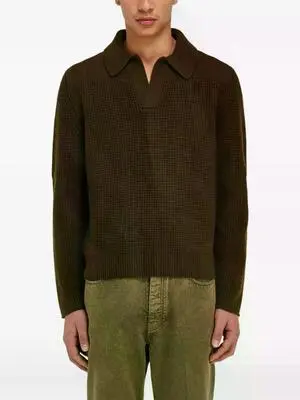 FERRAGAMO Virgin Wool Knitted Polo Sweater