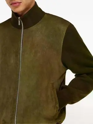 FERRAGAMO Suede And Knit Bomber Jacket