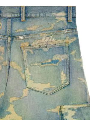 Givenchy Distressed Effect Cargo Denim Shorts