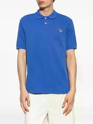 Paul Smith Zebra-patch Polo Shirt - Blue