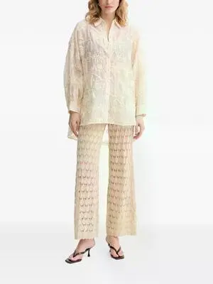TWINSET Open-knit Wide-leg Trousers