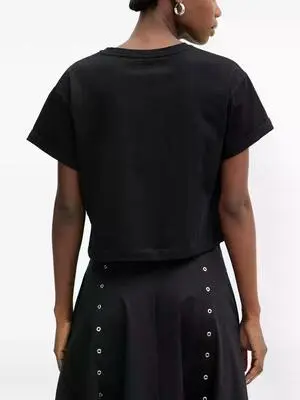 TWINSET Logo Embroidered Cropped T-shirt