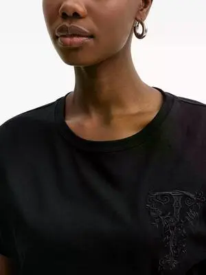 TWINSET Logo Embroidered Cropped T-shirt