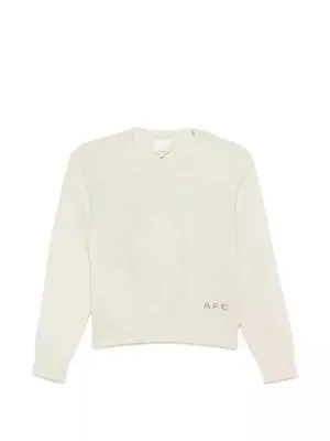 A.p.c. Ribbed Knit Crew Neck Sweater - Neutrals