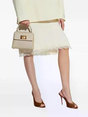 Furla 1927 Mini Logo Plaque Leather Tote Bag