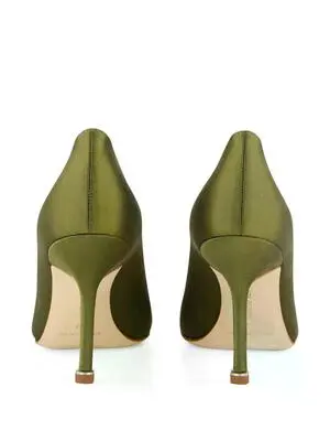Manolo Blahnik Hangisi Crystal-buckle Satin Pumps