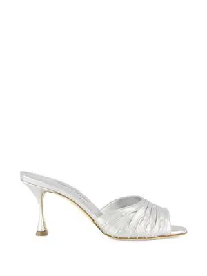 Manolo Blahnik Pirua Nappa Leather Heeled Mules