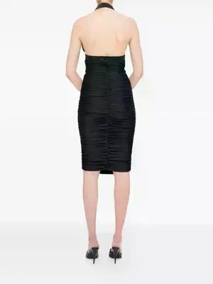 MEDEEA Ruched Halterneck Midi Dress