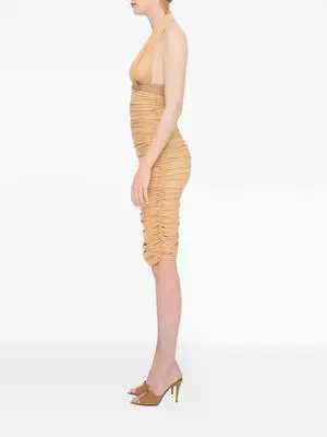 MEDEEA Ruched Halterneck Midi Dress