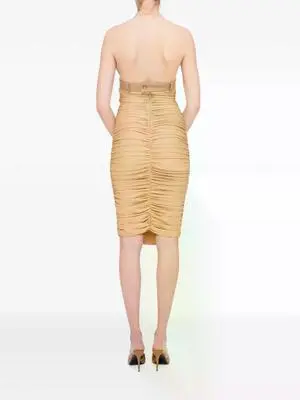 MEDEEA Ruched Halterneck Midi Dress