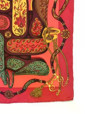 Hermès Silk Handkerchief With Equestrian Motif