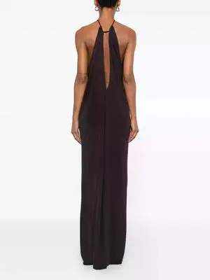 Alberta Ferretti Halterneck Draped Maxi Dress