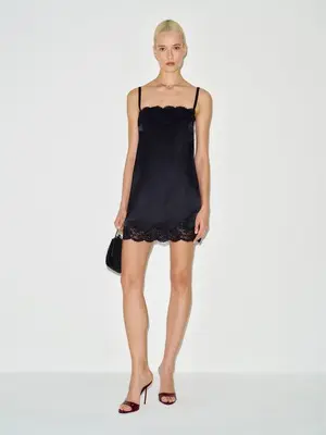 REFORMATION Emma-rose Silk Mini Dress - Black