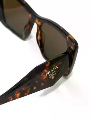 Prada Tortoiseshell Effect Square Frame Sunglasses