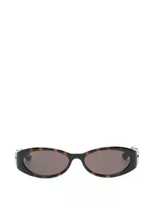Gucci Interlocking G Oval Sunglasses - Brown