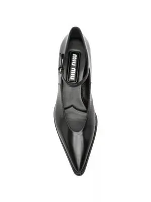 Miu Miu Leather Buckle-fastening Ankle Strap Pumps
