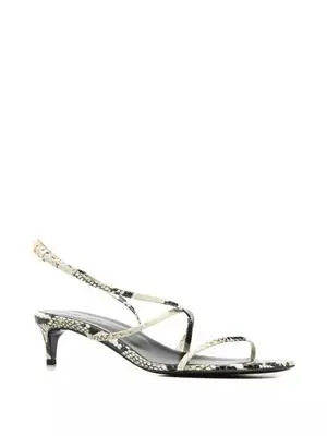 Khaite Loop Snakeskin-print Strappy Sandals