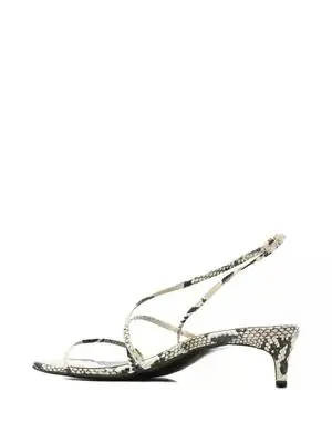 Khaite Loop Snakeskin-print Strappy Sandals