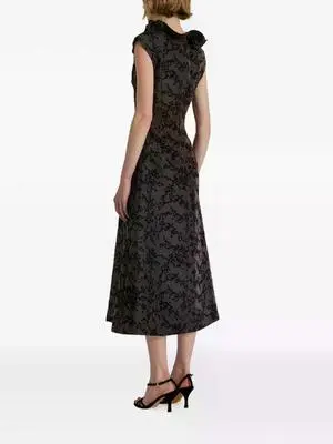 Alberta Ferretti Ruffled Floral Midi Dress