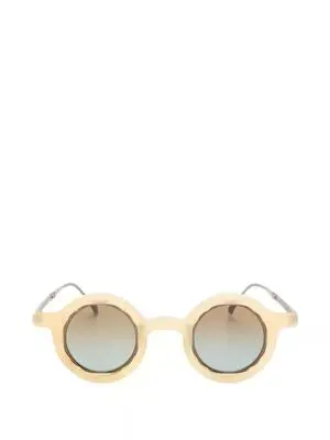 RIGARDS Cream Round Frame Sunglasses - Neutrals