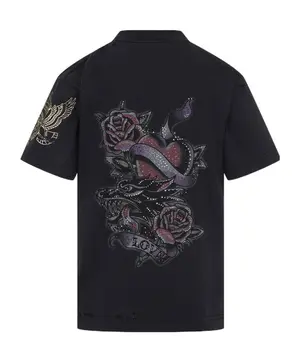 Balenciaga Rose Printed Short-sleeved T-shirt