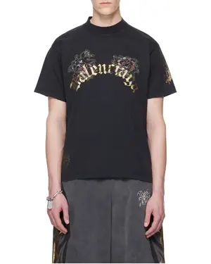 Balenciaga Rose Printed Short-sleeved T-shirt