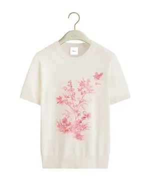 Dior Embroidered Short-sleeved Sweater