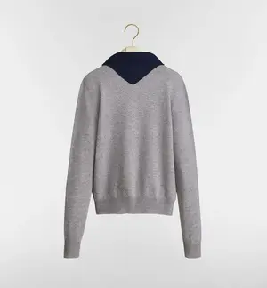 Dior Tie Neck Sweater With Gold-plated Rings