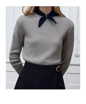 Dior Tie Neck Sweater With Gold-plated Rings
