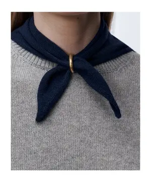 Dior Tie Neck Sweater With Gold-plated Rings
