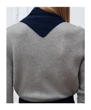 Dior Tie Neck Sweater With Gold-plated Rings