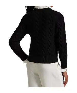 Polo Ralph Lauren Cable-knit Wool Cardigan - Black