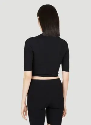 Rabanne Monogram Patterned Cropped Knitted Top