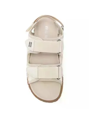 Miu Miu Touch-strap Sandals - Neutrals