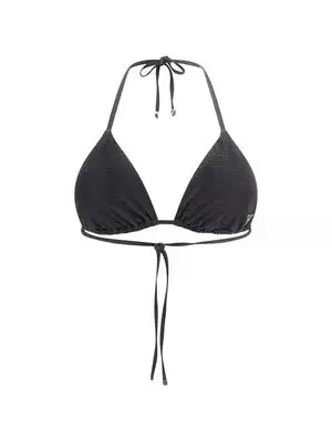 Guess Metallic-effect Halterneck Bikini Top - Black